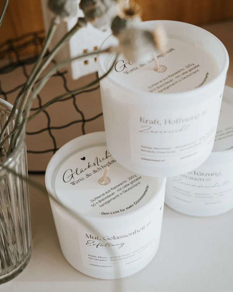 Duftkerze ·Mut, Gelassenheit und Erfüllung Heldenglück Art nr. H 048 ...